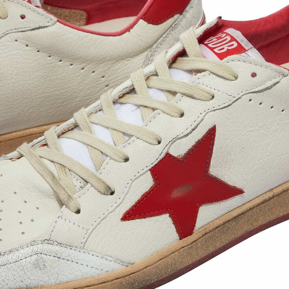 Golden Goose Men's Ball Star Leather Sneakers in White/Strawberry Red ...