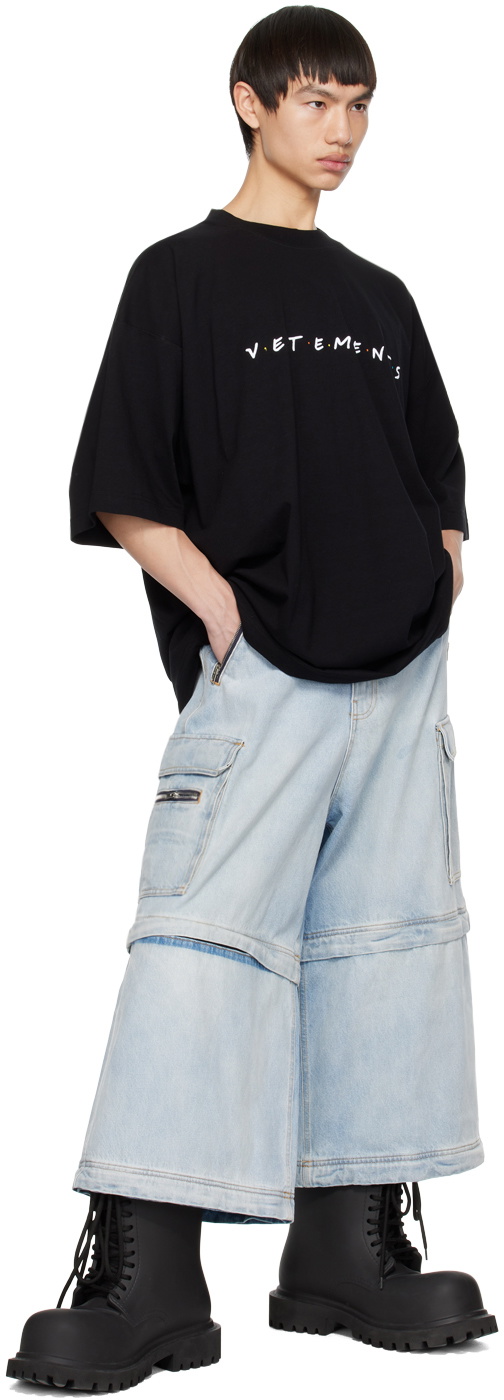 VETEMENTS Black Embroidered T-Shirt Vetements