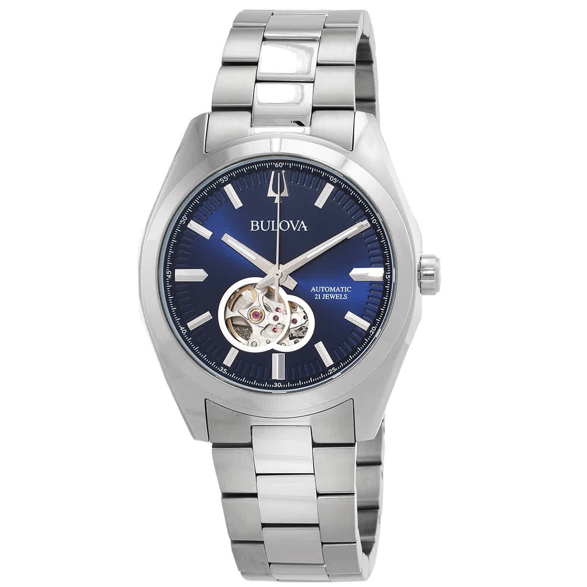 Bulova Surveyor Automatic Blue Dial Mens Watch 96A275 Bulova