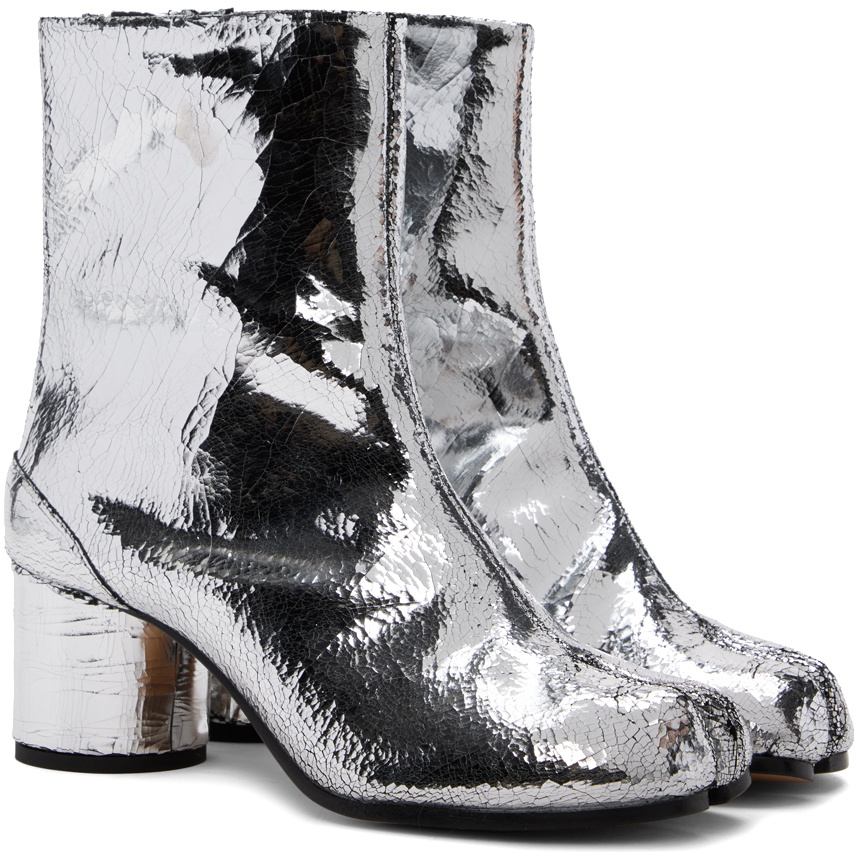 Maison Margiela Silver Tabi Broken Mirror Boots Maison Margiela