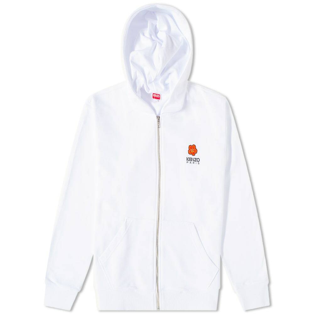 Kenzo Paris Men's Boke Flower Crest Fz Popover Hoody in White Kenzo