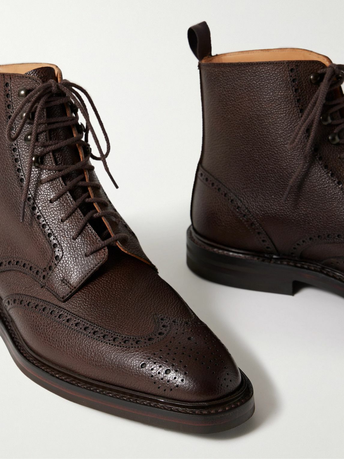 George Cleverley - Bryan Full-Grain Leather Brogue Boots - Brown George ...