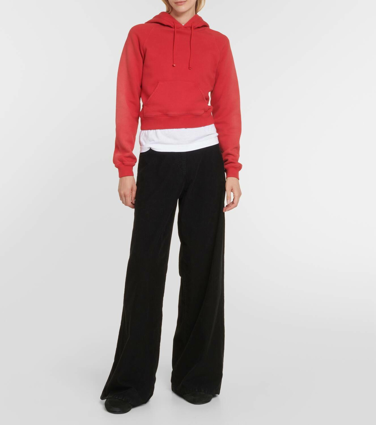 The Row Timmi cropped cotton-blend jersey hoodie The Row