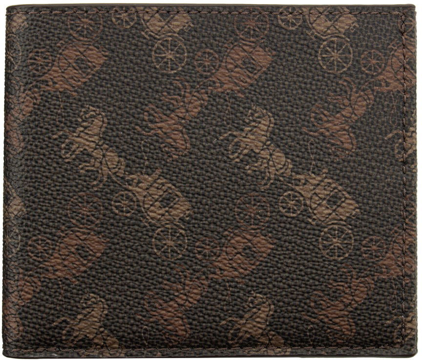Coach 1941 Brown Horse & Carriage Double Billfold Wallet Coach 1941
