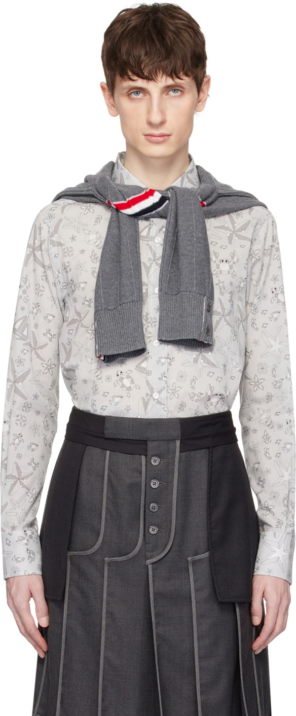 Thom Browne Gray Printed Shirt Thom Browne