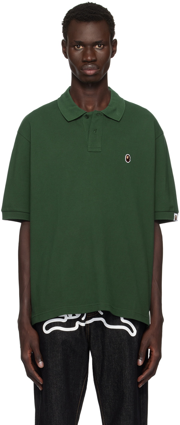 BAPE Green Ape Head One Point Relaxed Fit Polo A Bathing Ape