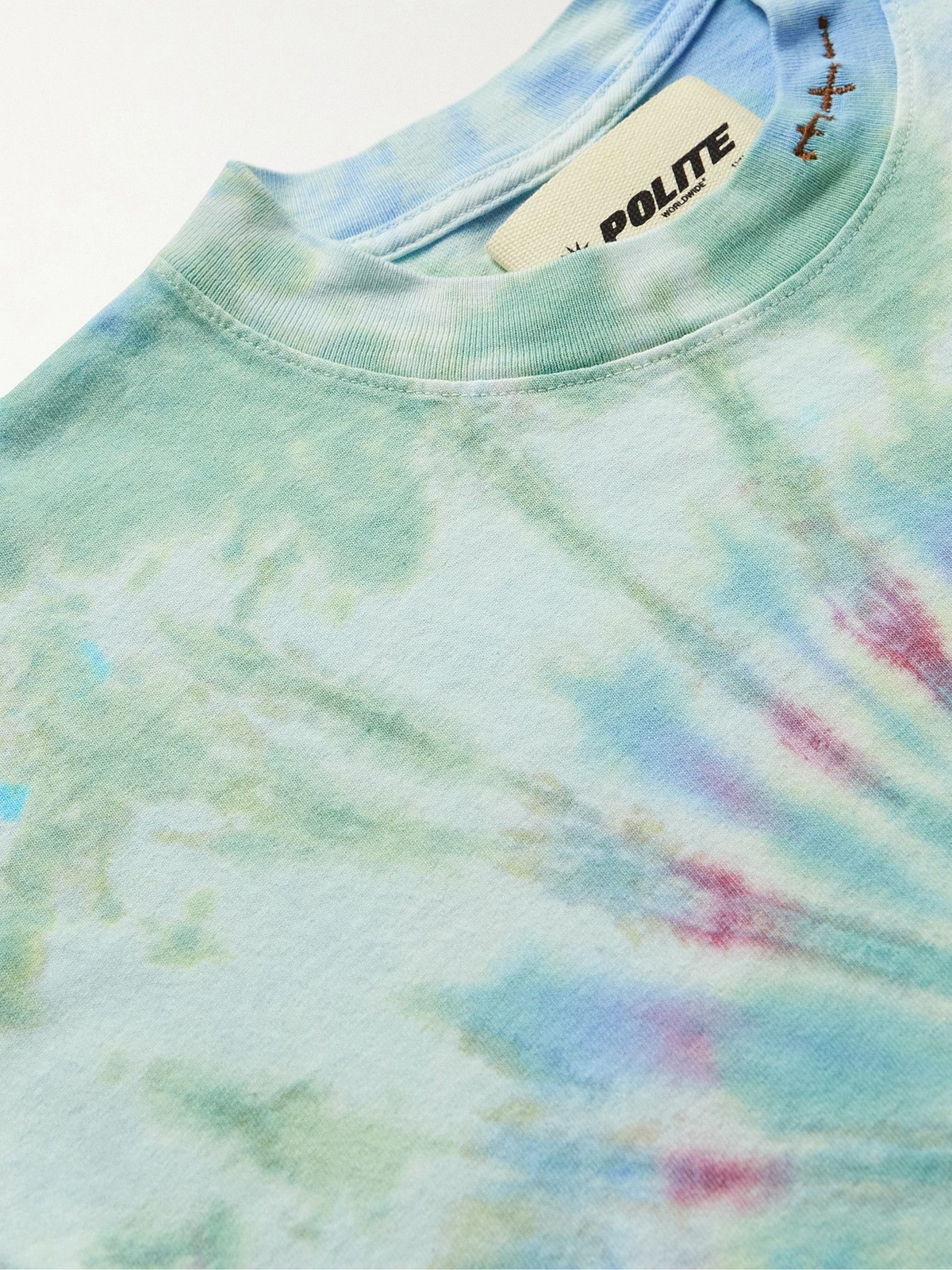 POLITE WORLDWIDE® - Embroidered Tie-Dyed Cotton-Jersey T-Shirt - Green ...