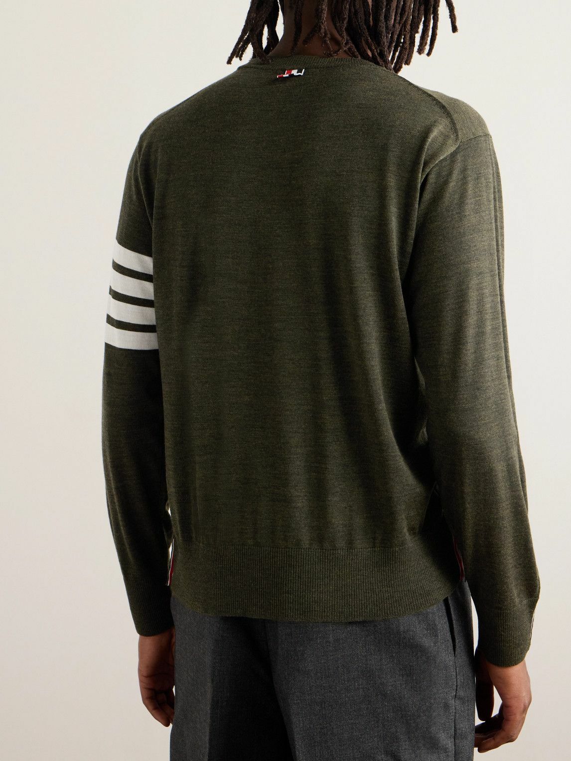 Thom Browne - Slim-Fit Striped Merino Wool Sweater - Green Thom Browne