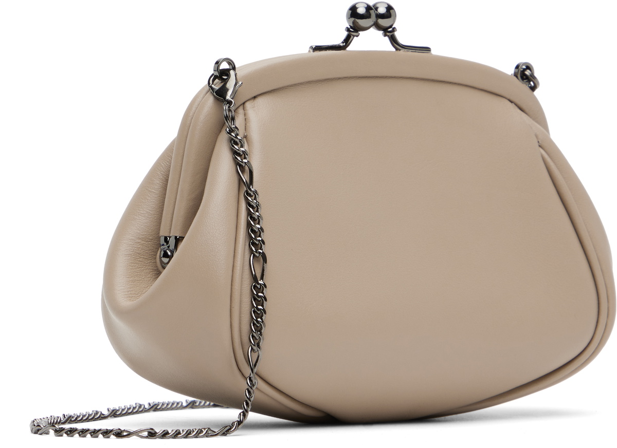 YOHJI YAMAMOTO Taupe Double Clasp Pouch Yohji Yamamoto