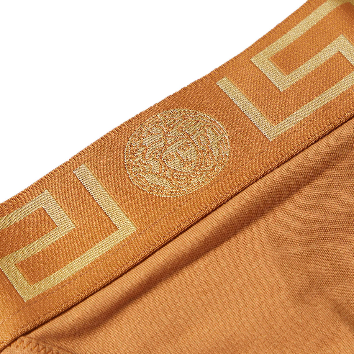 Versace Women's Organic Cotton Thong in Caramel Versace