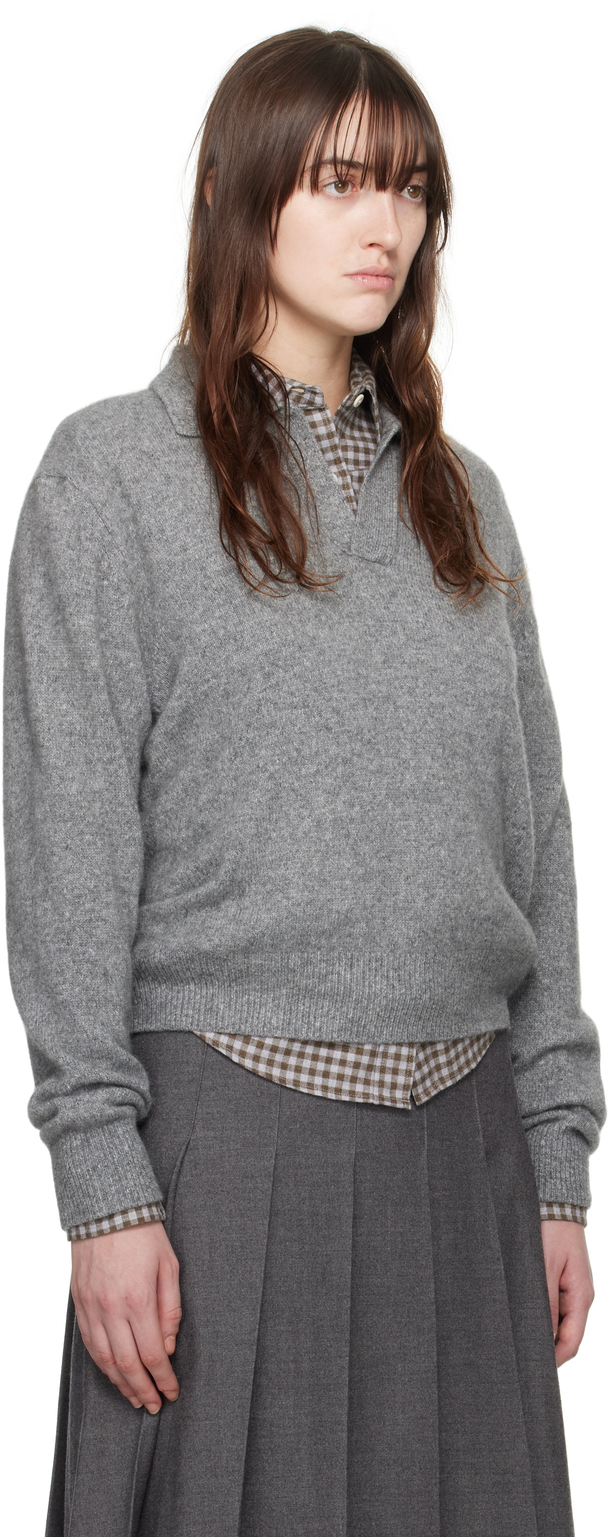 Dunst Gray Open Collar Sweater Dunst