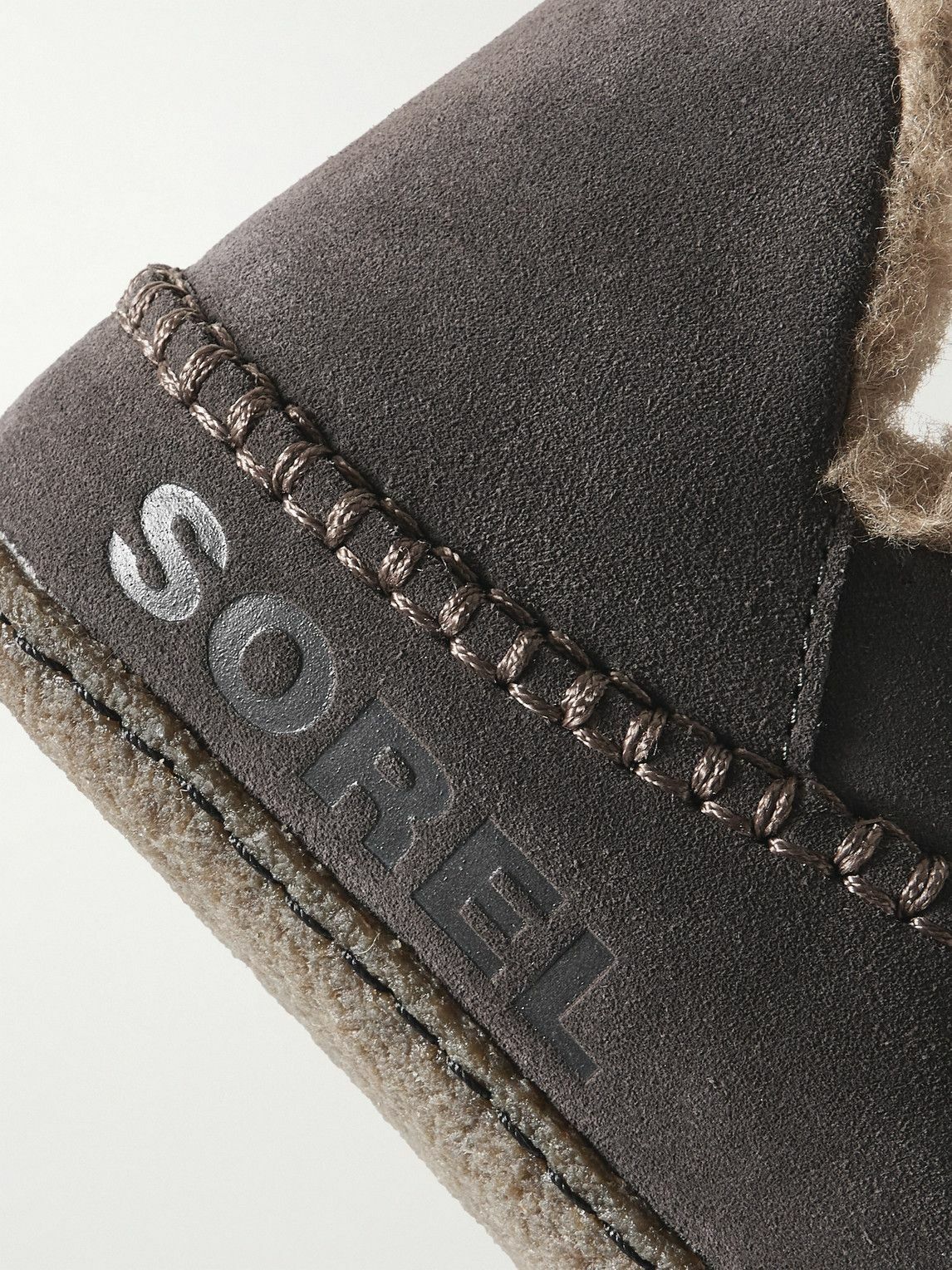 Sorel - MANAWAN™ II Faux Shearling-Lined Suede Slippers - Gray Sorel