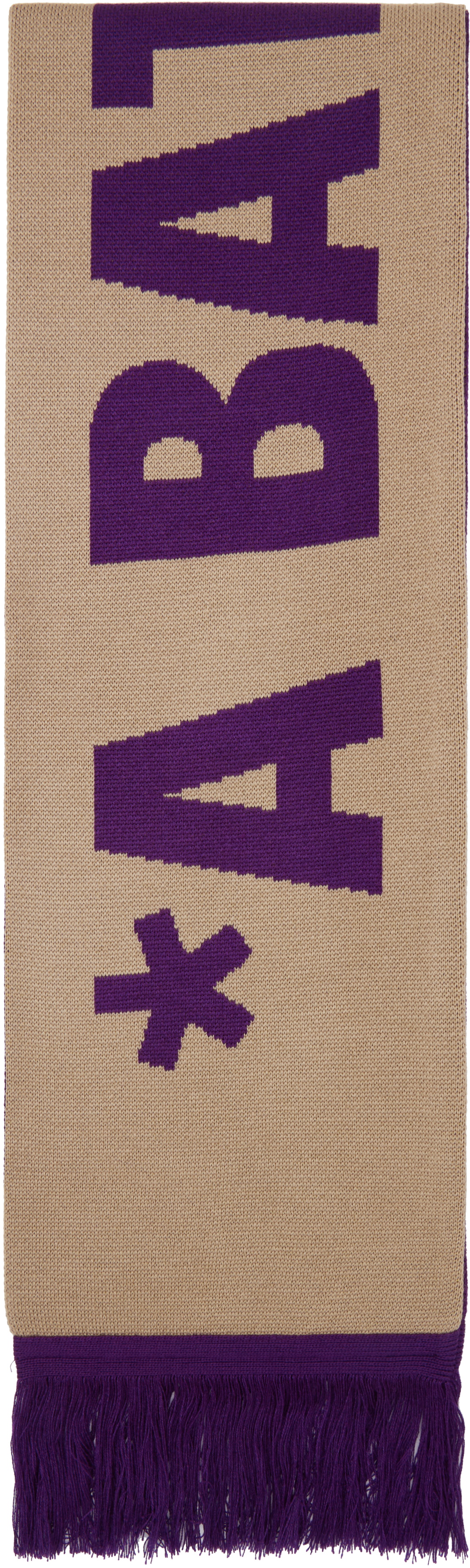 BAPE Purple & Yellow Jacquard 'Bape' Logo Long Scarf A Bathing Ape