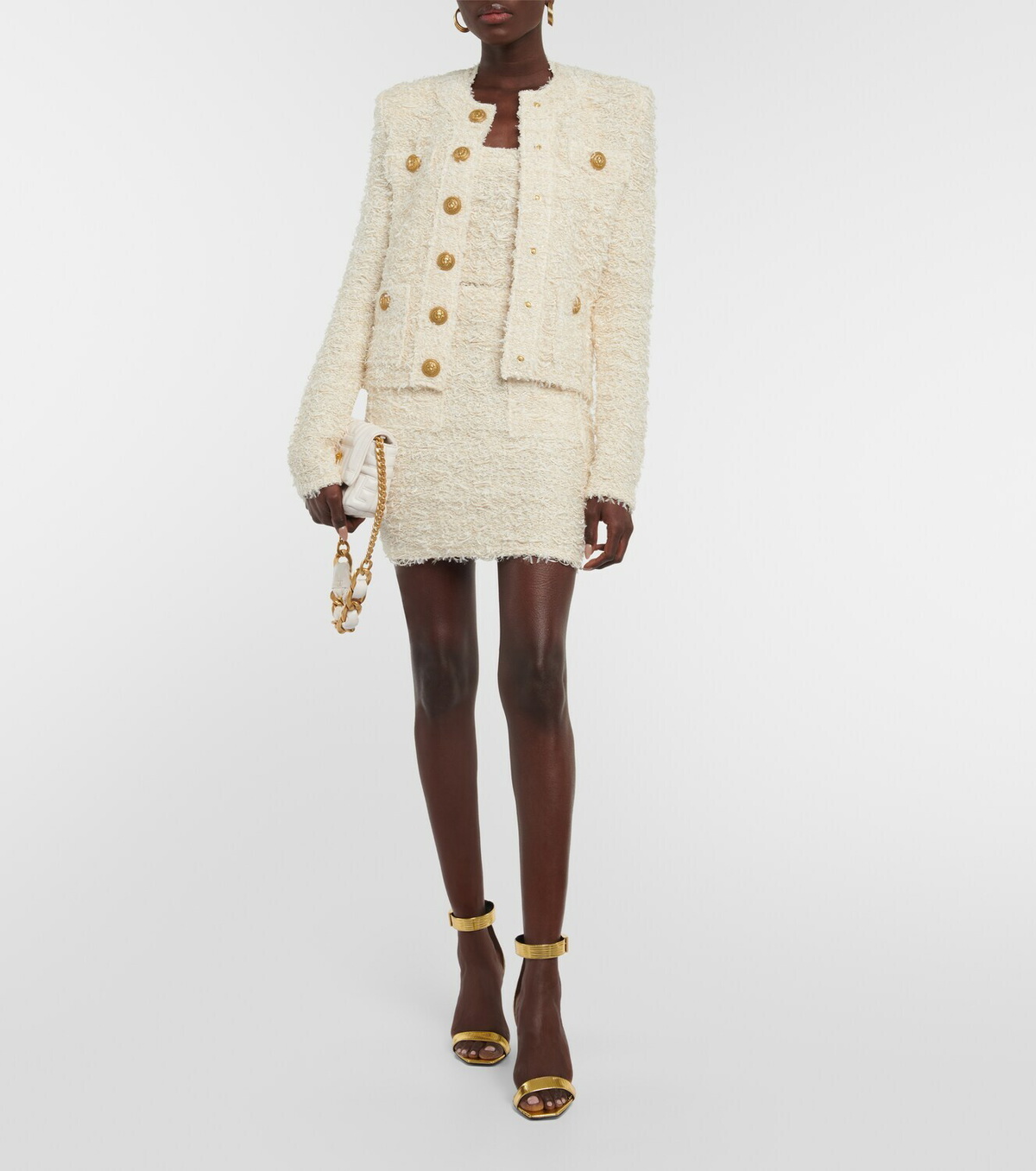 Balmain - Halter-neck bouclé top Balmain