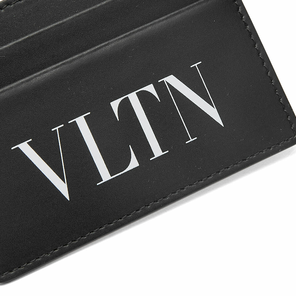 Valentino Men's VLTN Logo Card Holder in Black/White Valentino