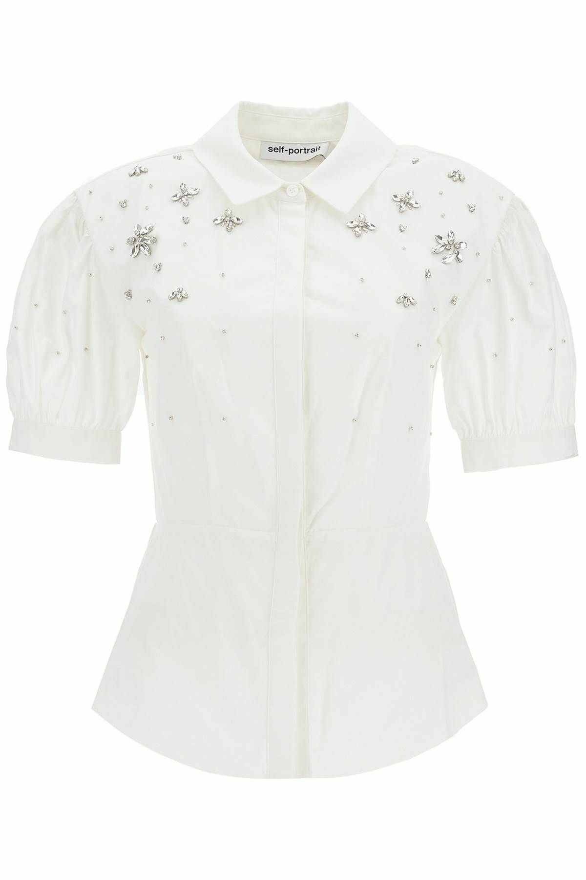 SELF PORTRAIT fitted cotton shirt with tailored White Self-Portrait