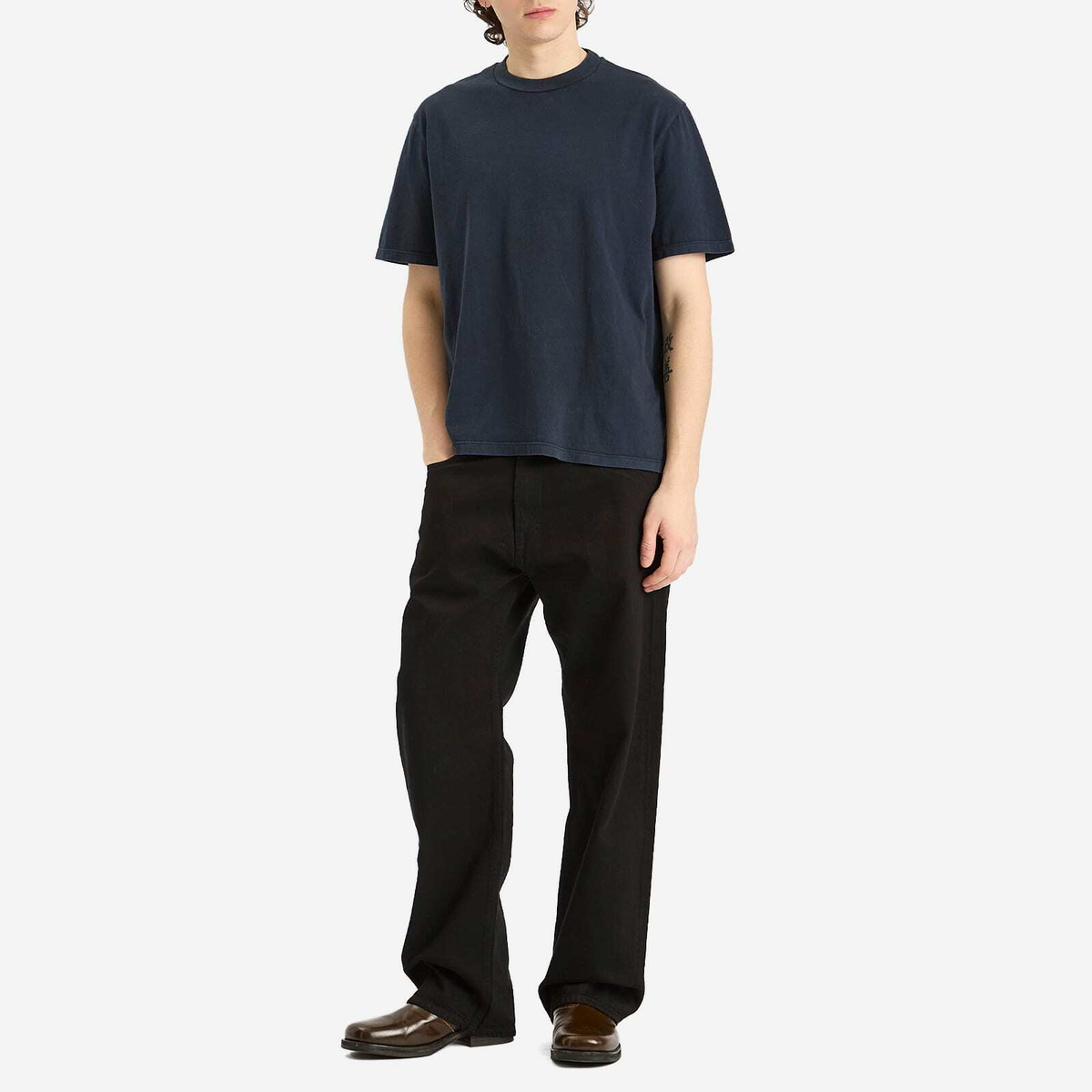 Our Legacy Men's Box T-Shirt in Worn Blue Legacy Jersey Our Legacy