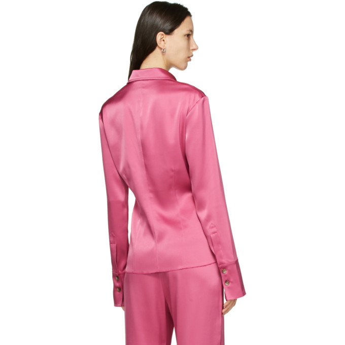 Nanushka Pink Satin Tippi Shirt Nanushka