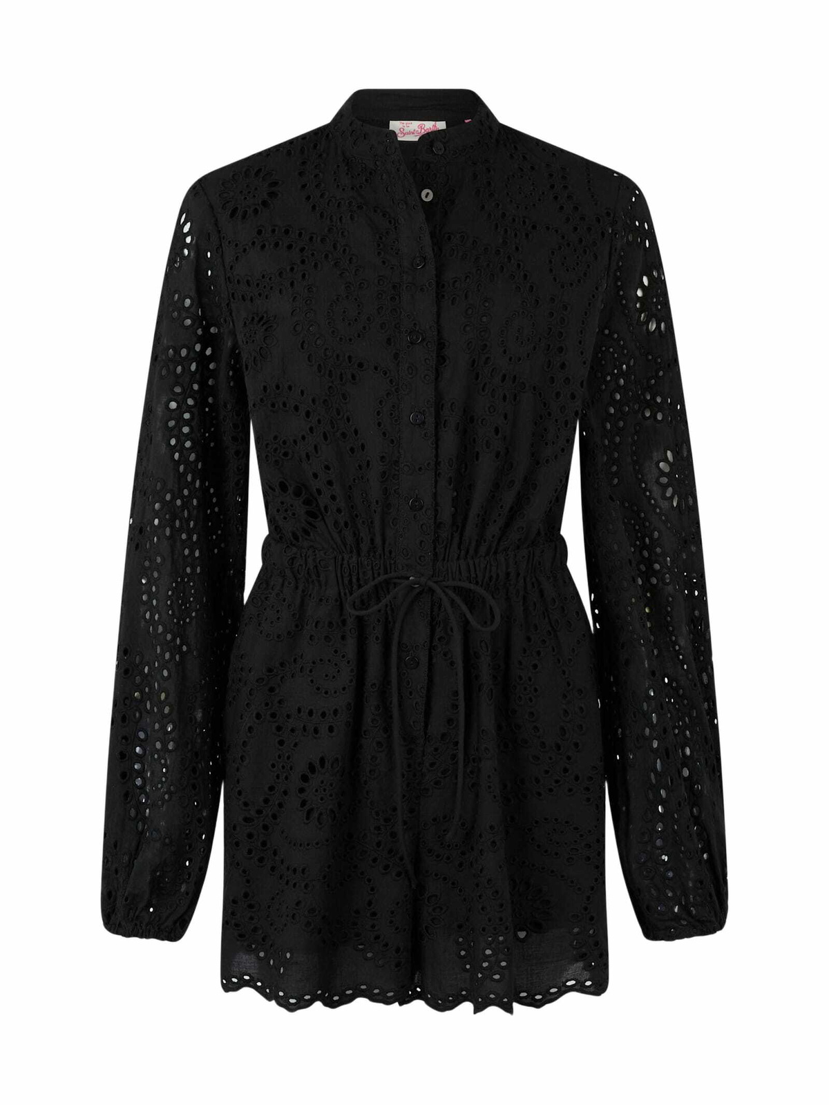 MC2 Saint Barth Woman Black Sangallo Lace Cotton Playsuit Julian MC2 ...