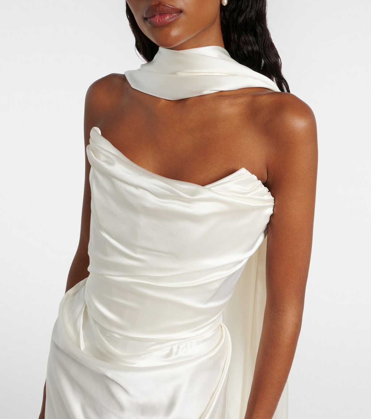 Vivienne Westwood Vixen scarf-detail draped silk-blend gown Vivienne ...