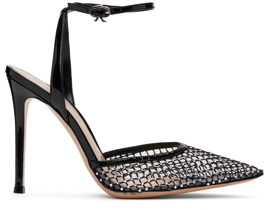 Gianvito Rossi Black Crystal-Cut Heels Gianvito Rossi