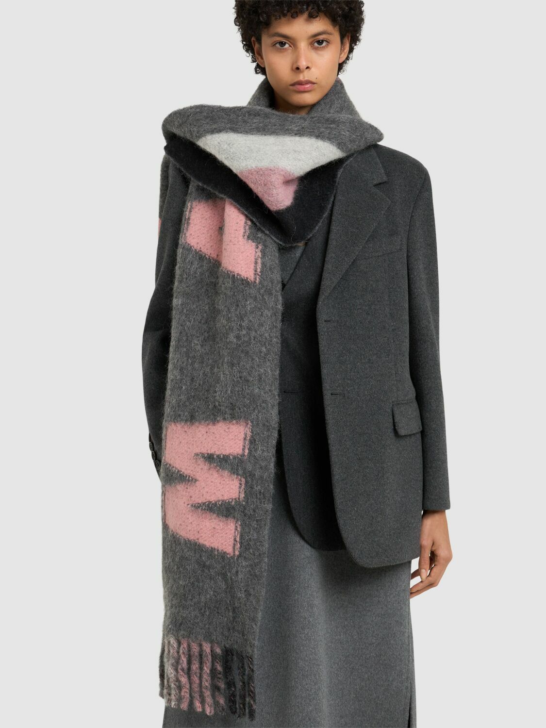 MARNI Logo Wool Blend Scarf Marni