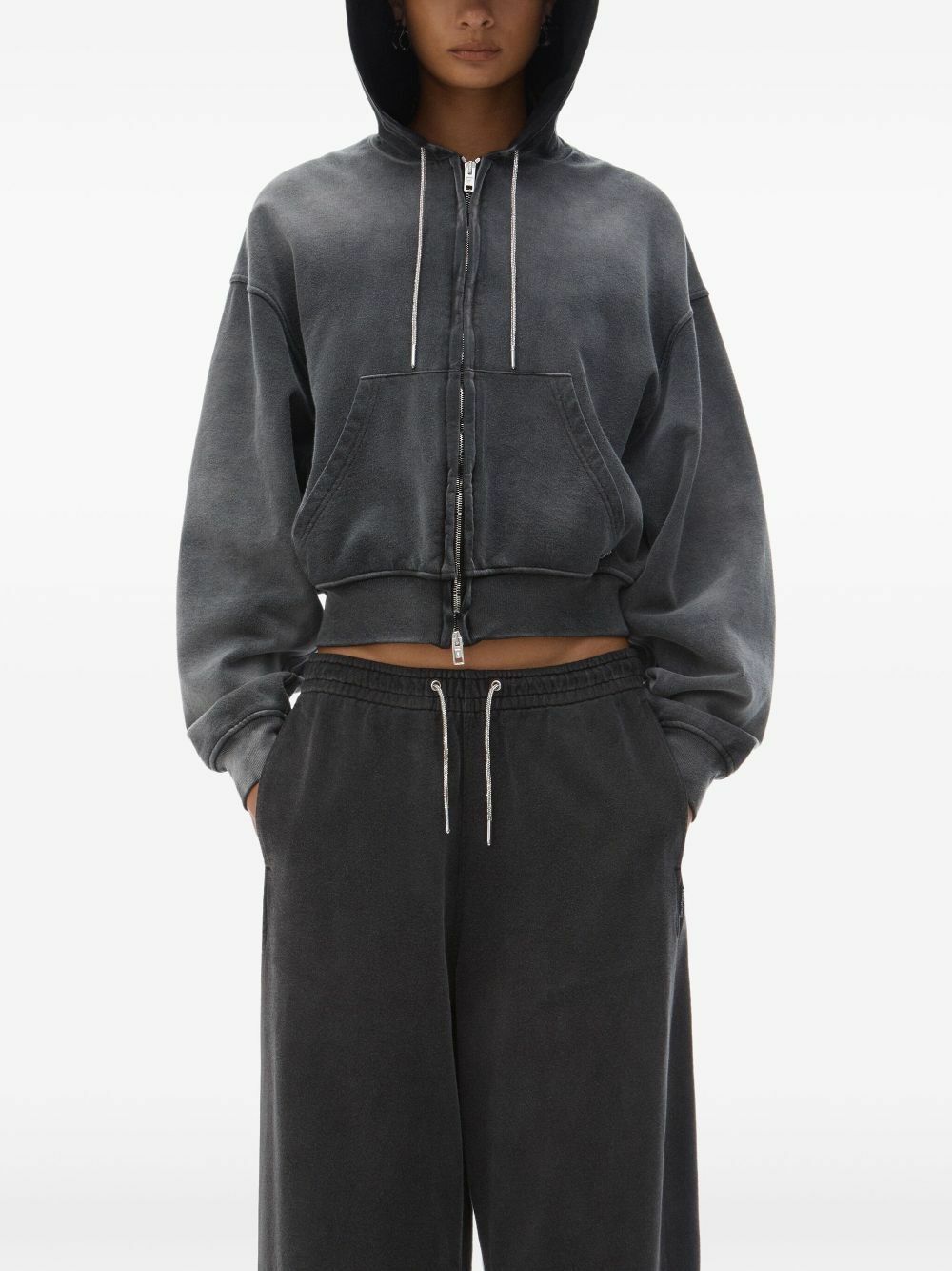 Alexander Wang Black Zip-Up Hoodie Alexander Wang