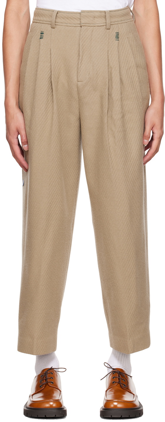 ADER error Beige Pleated Trousers ADER error