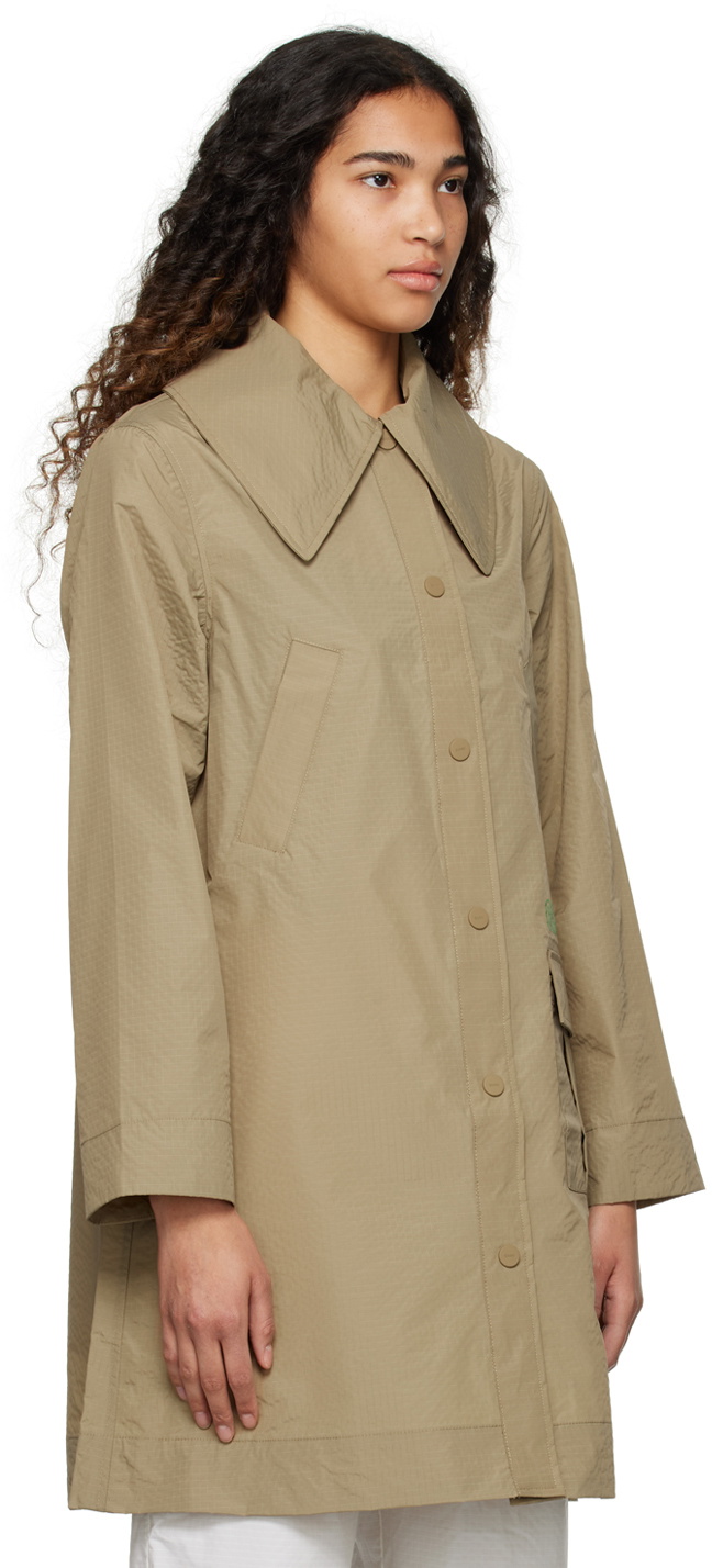 GANNI Beige Printed Coat GANNI