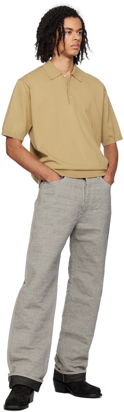 AURALEE Beige Button Polo Auralee