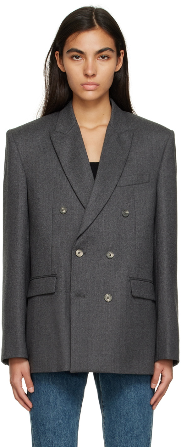 WARDROBE.NYC Gray Double-Breasted Blazer WARDROBE.NYC