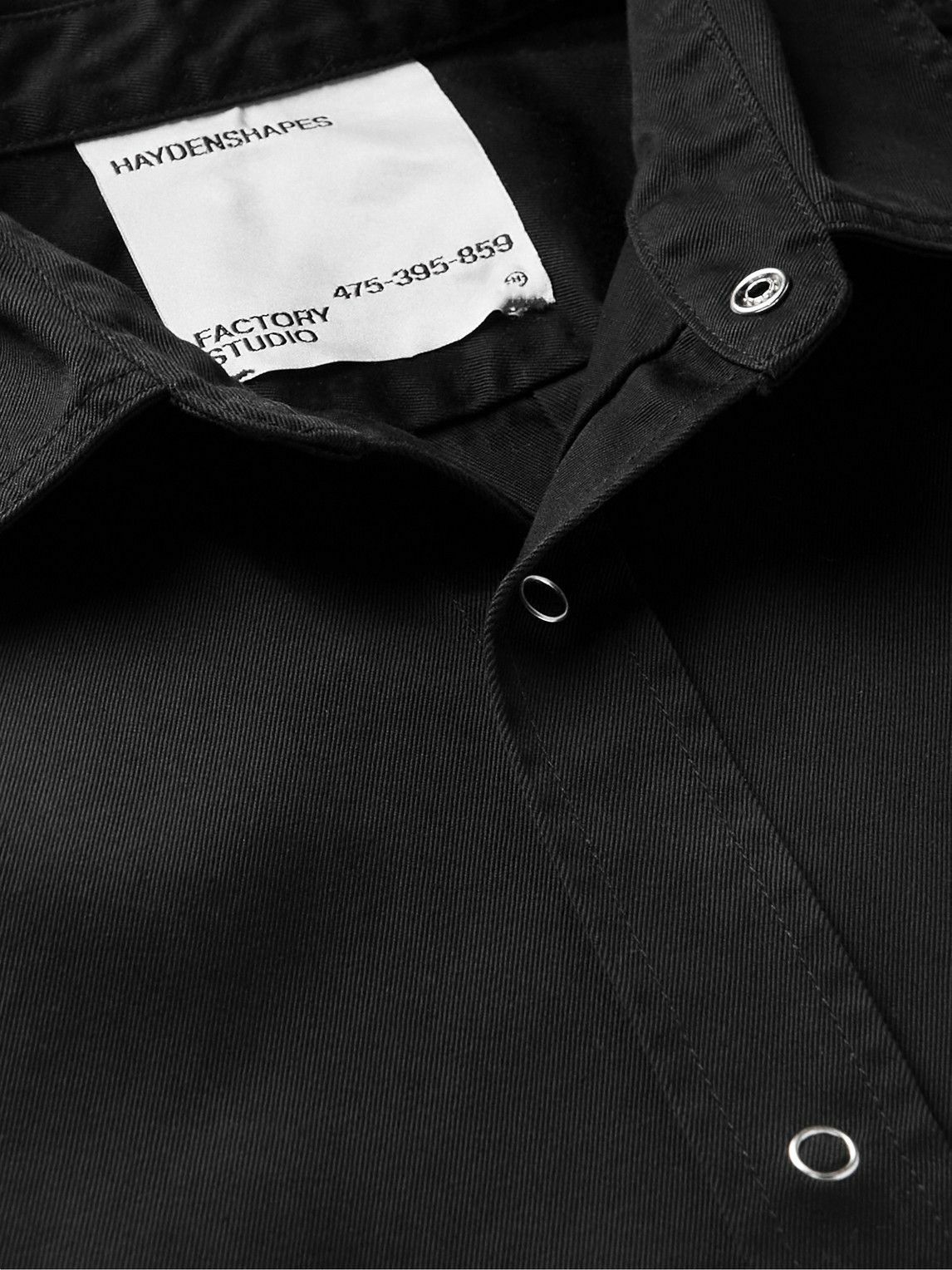 HAYDENSHAPES - Concave Logo-Embellished Cotton-Twill Shirt - Black ...