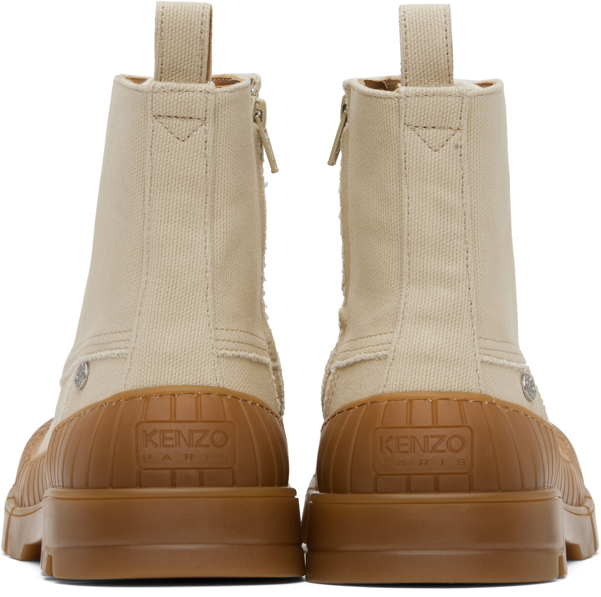 Kenzo Beige Kenzo Paris 'KENZO-Gobi' Lace-Up Boots Kenzo