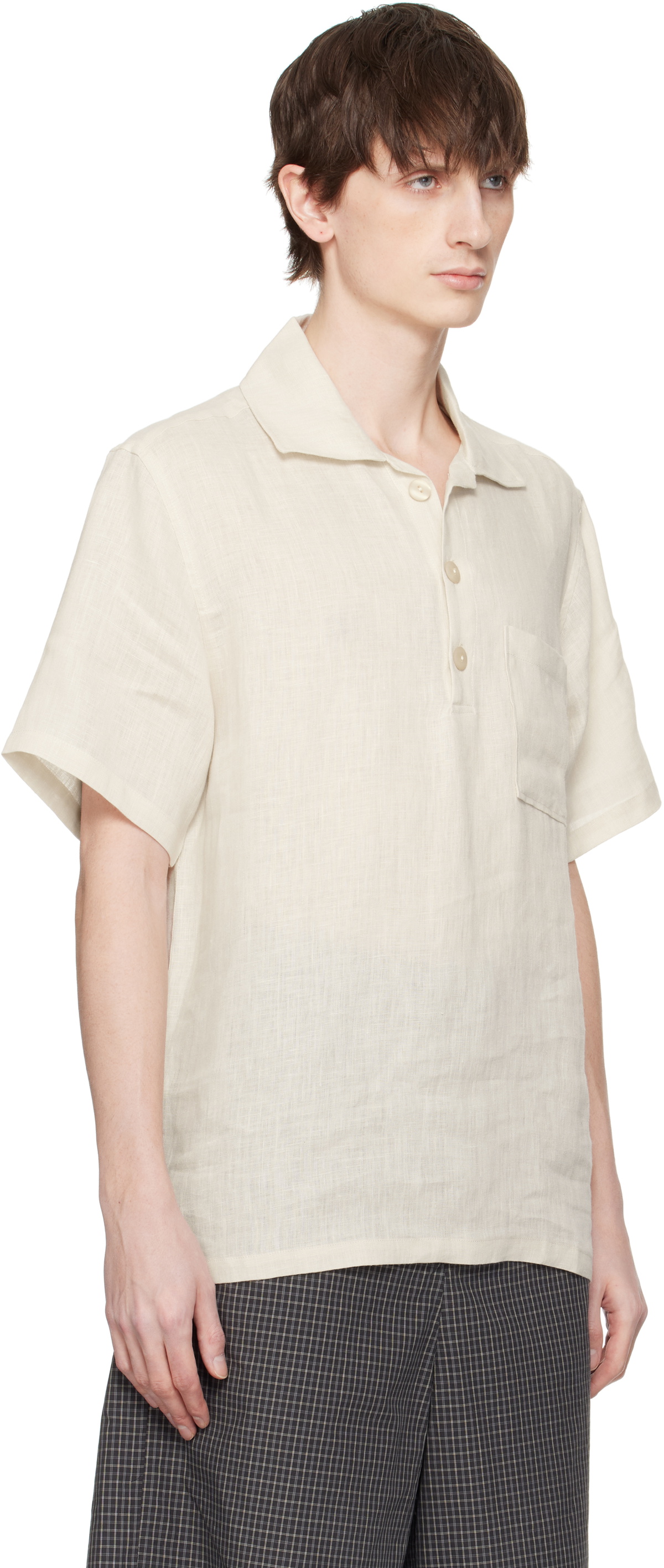 OAS Off-White Girona Linen Polo OAS