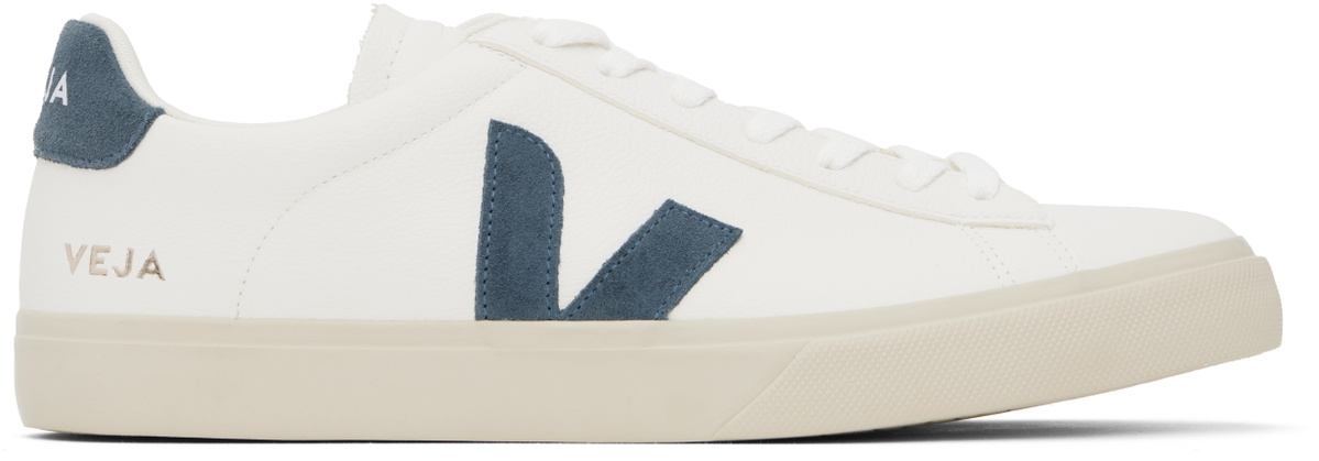 VEJA White & Blue Campo Leather Sneakers VEJA
