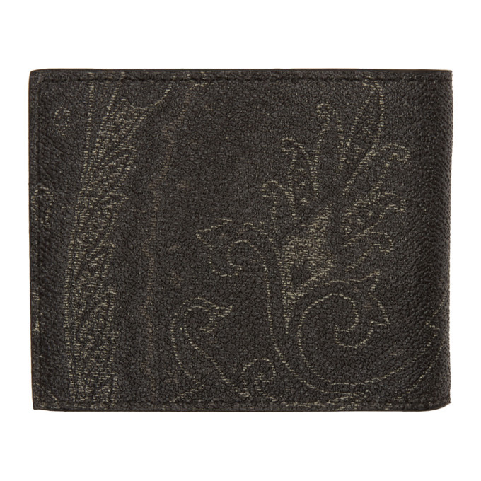 Etro Black Paisley Classic Wallet Etro