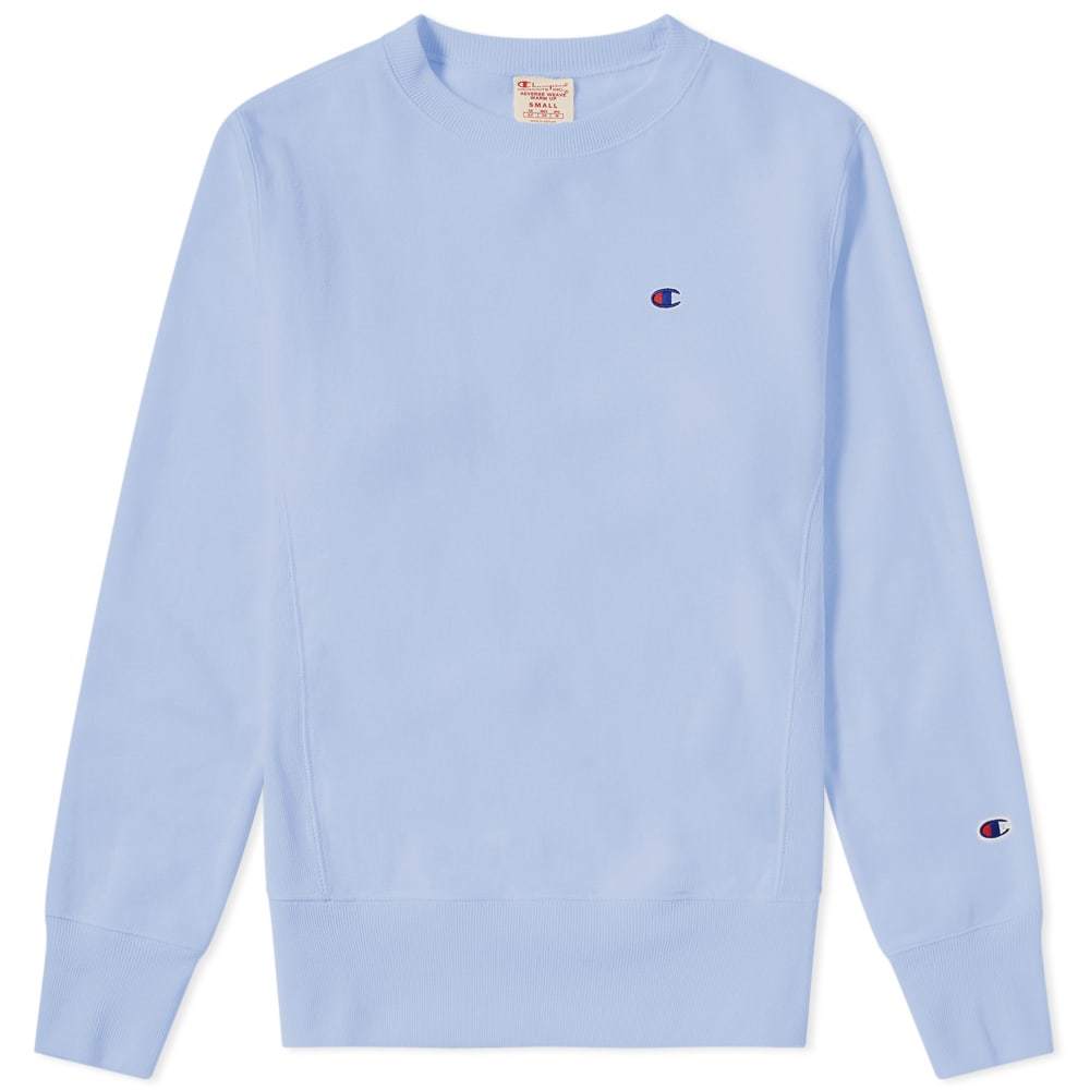 Champion Reverse Weave Classic Fleece Lined Crew Sweat Blue Champion Reverse Weave