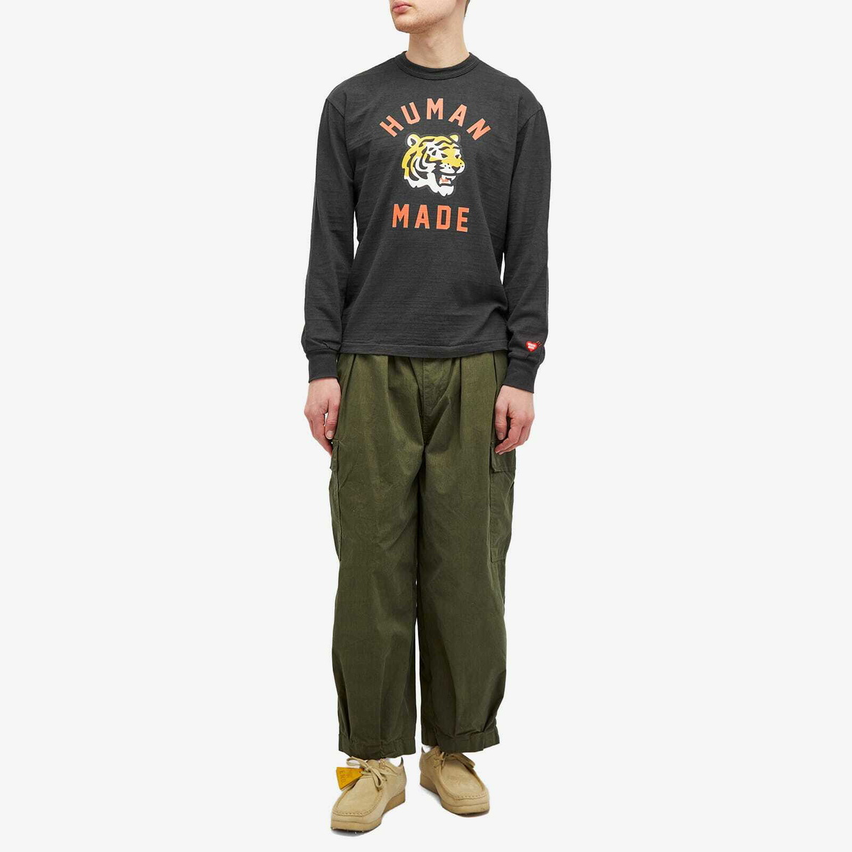 Human Made Men's Tiger Long Sleeve T-Shirt in Black Human Made