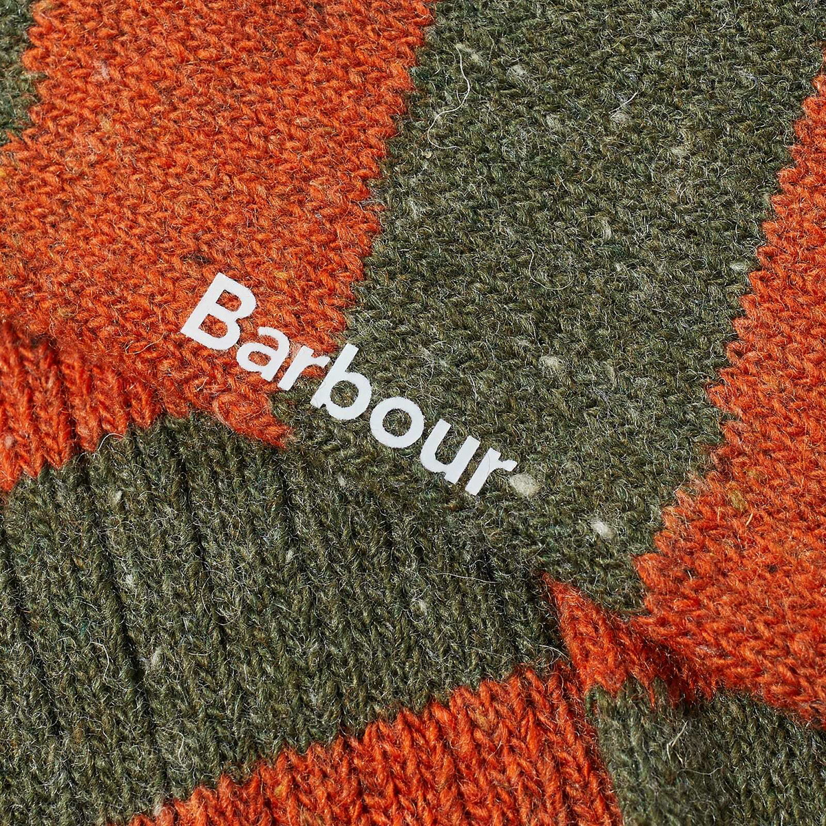 Barbour Men's Houghton Stripe Socks in Burnt Orange/Olive Barbour