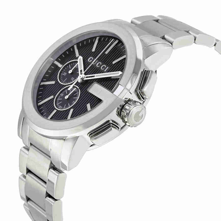 Gucci G-Chrono Black Dial Stainless Steel Mens Watch YA101204 Gucci
