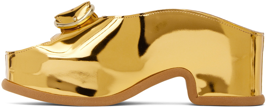 Dries Van Noten Gold Platform Clogs Dries Van Noten