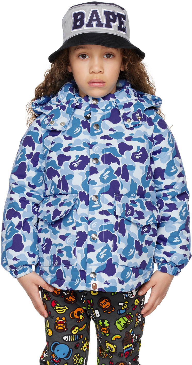 BAPE Kids Blue 4way Down Jacket A Bathing Ape