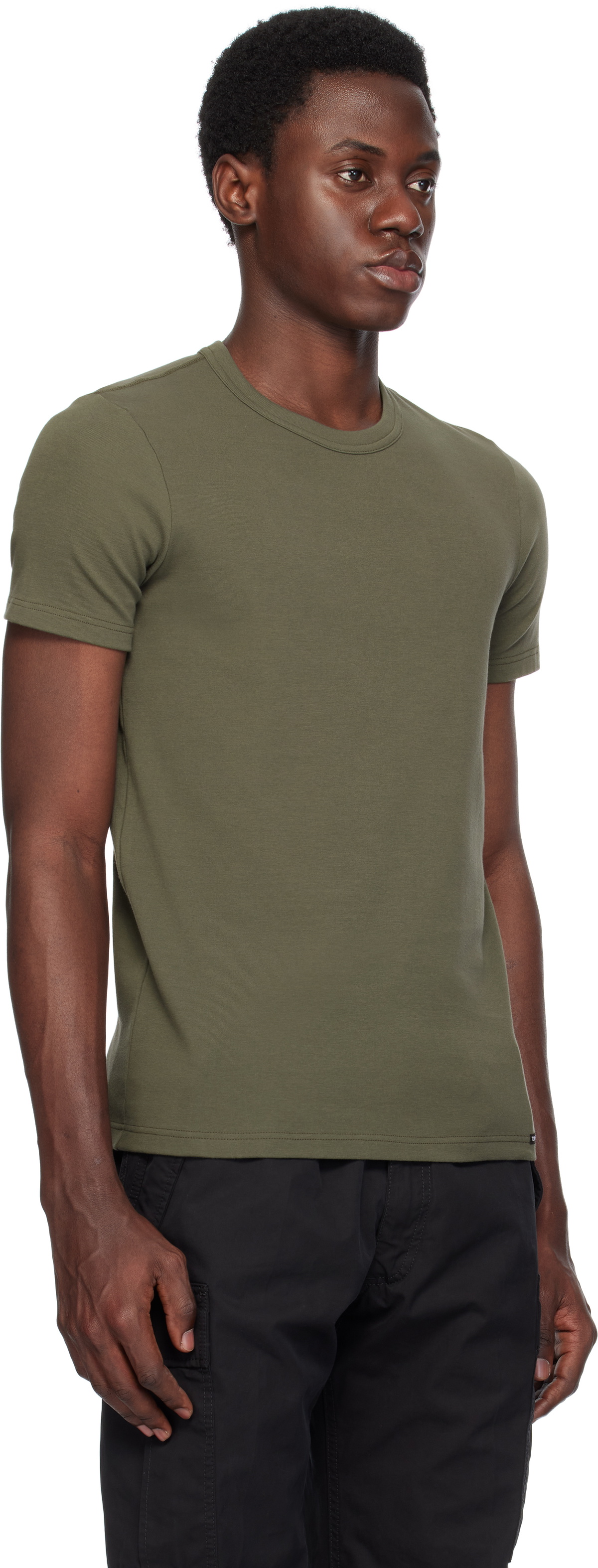 TOM FORD Khaki Cotton Stretch Jersey T-shirt TOM FORD