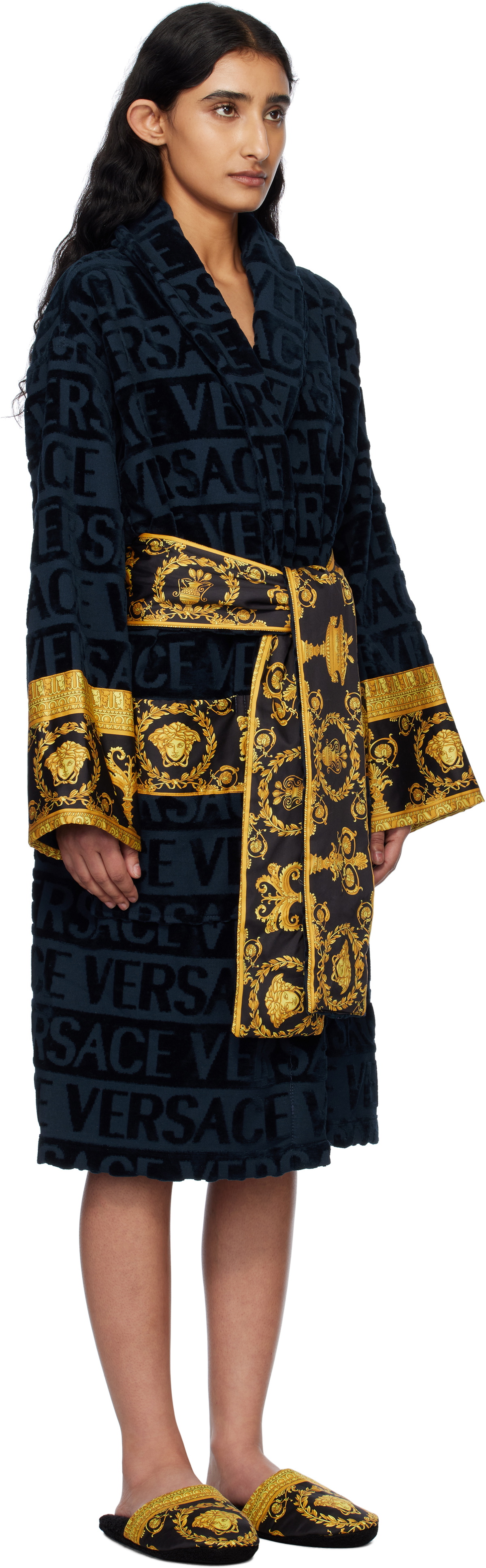 Versace Underwear Navy 'I Heart Baroque' Bathrobe Versace Underwear