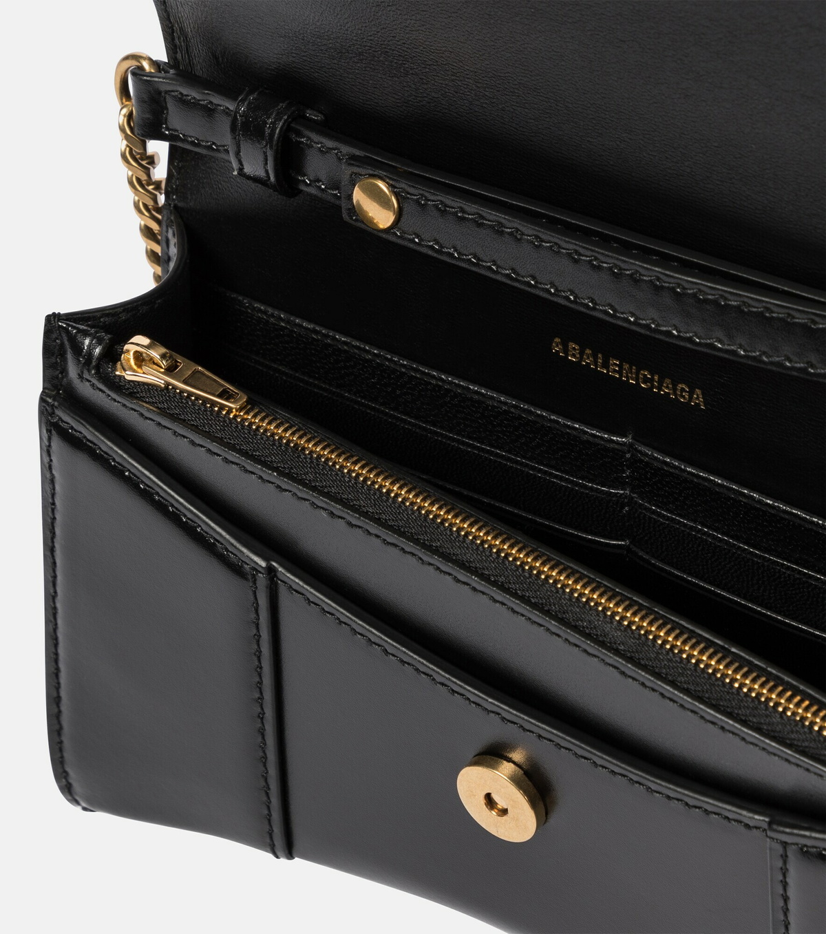 Balenciaga - Hourglass leather wallet on chain Balenciaga
