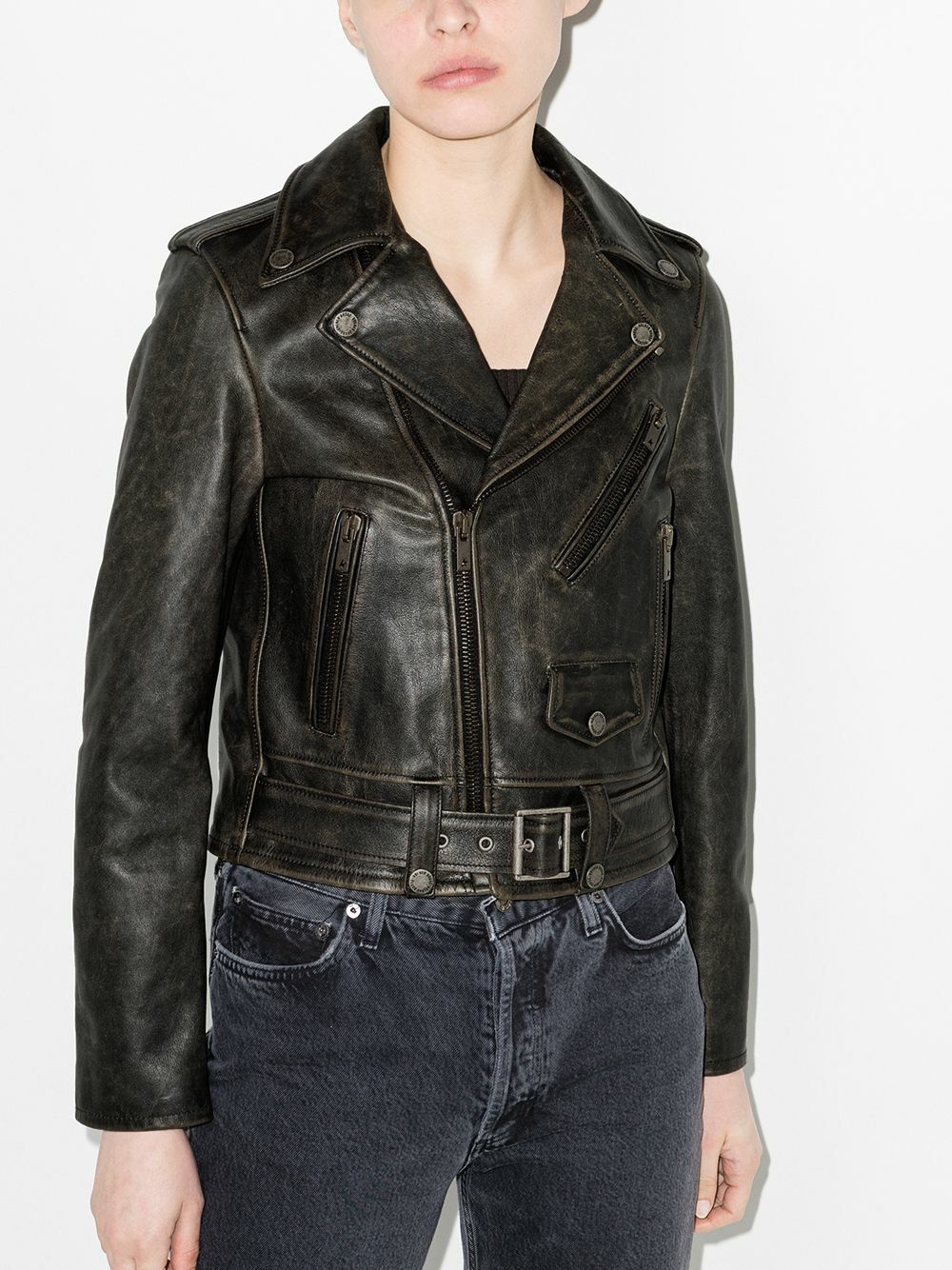 GOLDEN GOOSE - Golden Leather Jacket Golden Goose Deluxe Brand