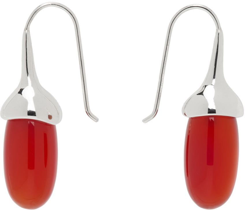 Sophie Buhai Silver & Red Dripping Stone Earrings Sophie Buhai