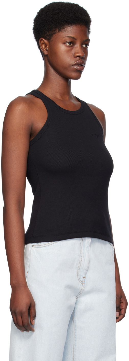MSGM Black Embroidered Tank Top MSGM