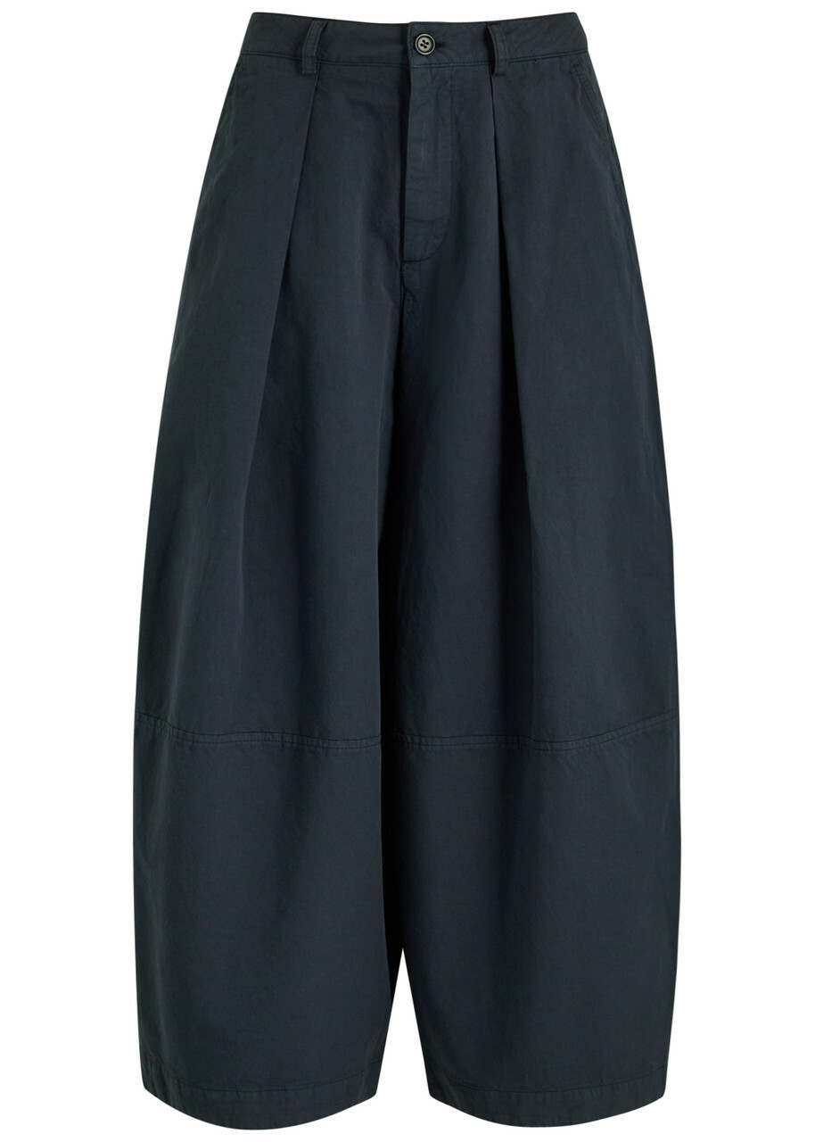 Ymc Deadbeat Barrel-leg Cotton-blend Trousers Navy YMC