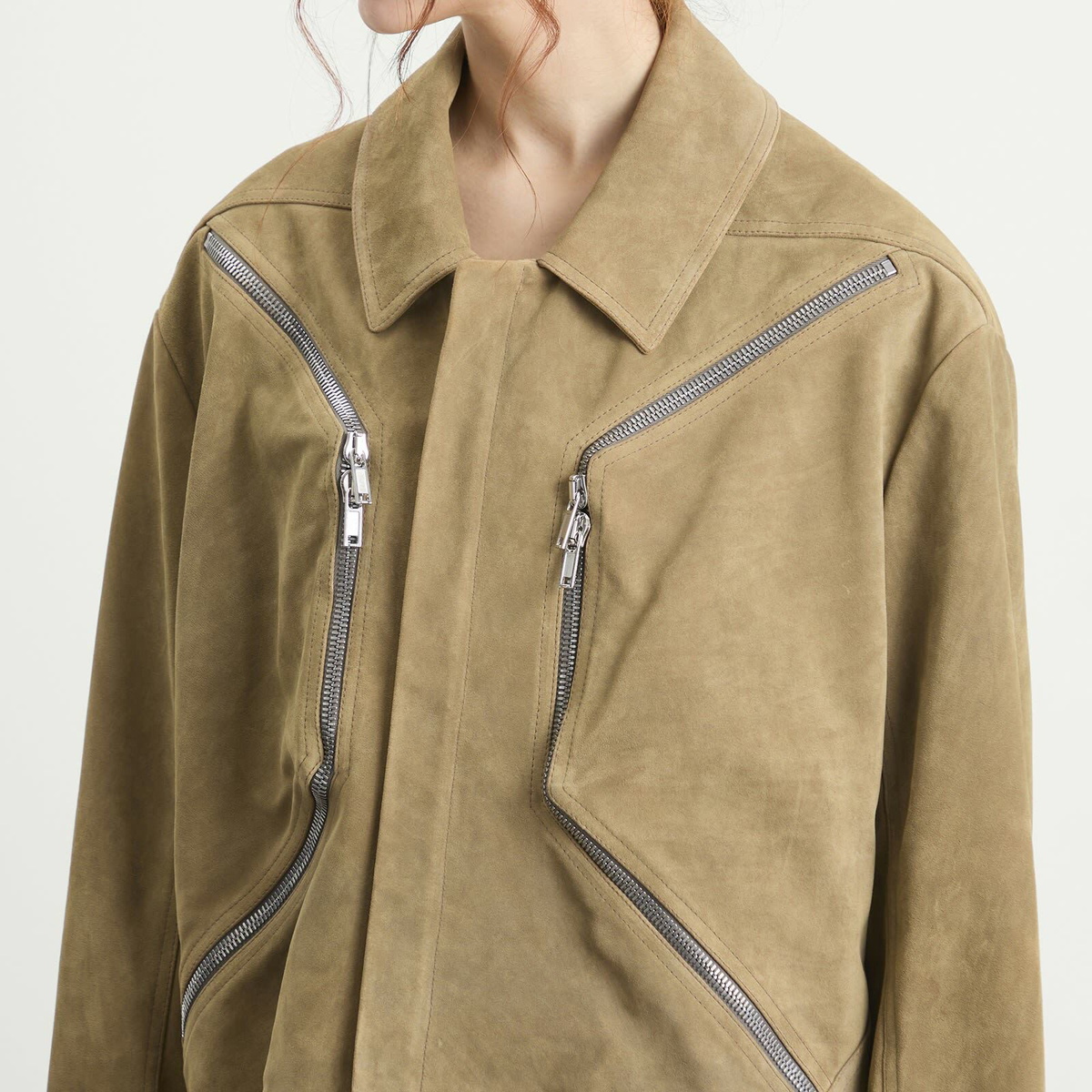 Rick Owens Women's Heizer Mac Jacket in Sumi Brown Rick Owens